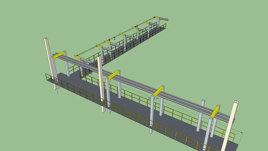 sistemas over head life line system | 3D Warehouse