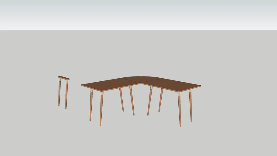 Meja L Shape | 3D Warehouse