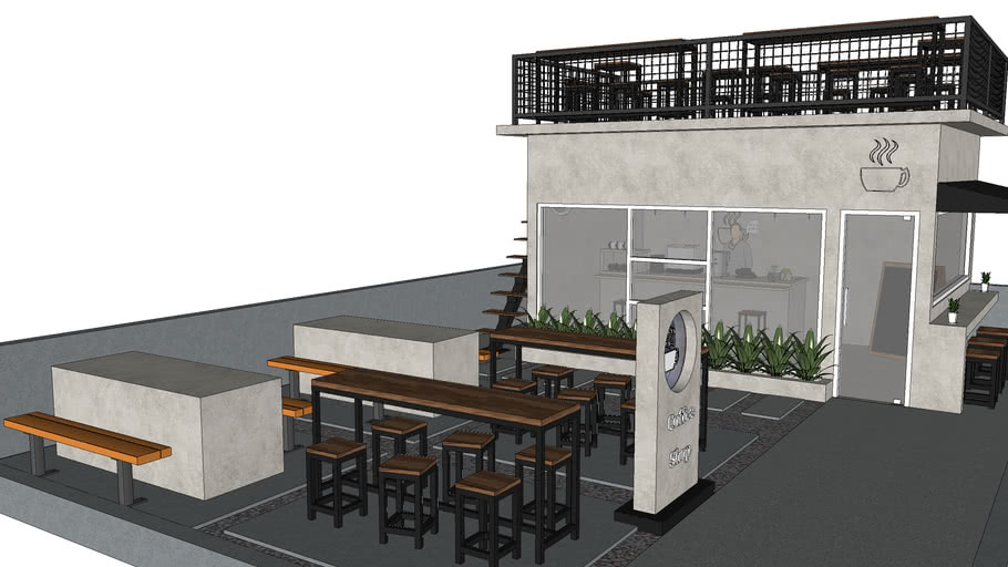 Desain Warkop Industrial | 3D Warehouse