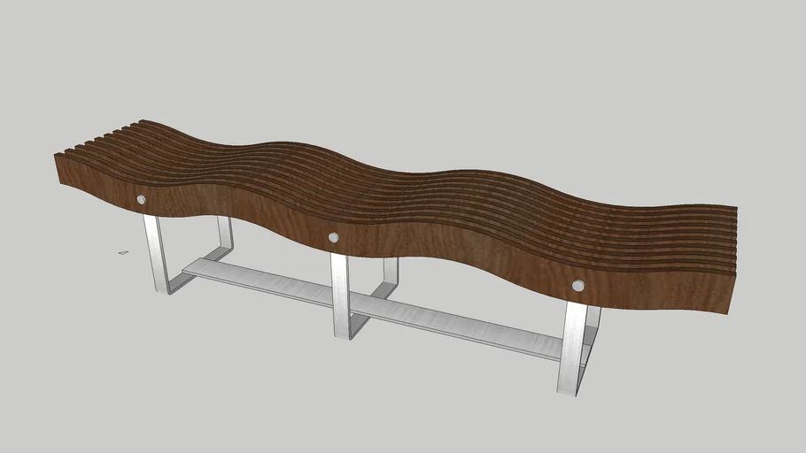 wavy wooden bench | 3D Warehouse