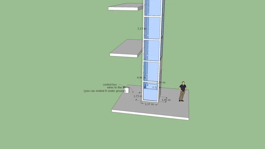 wheelchair lift covered by glass with aluminum alloy structure | 3D ...