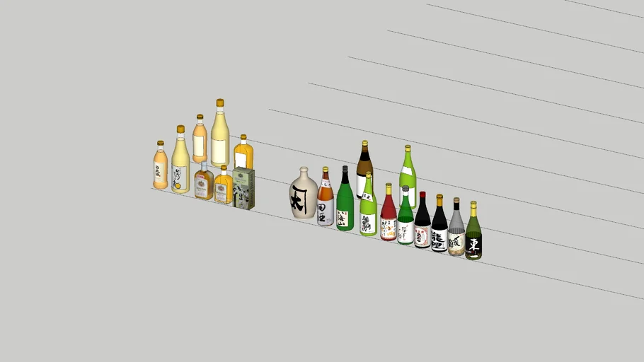 Alcohol drink bottles - Asian liquor (Sake, soju, etc) | 3D Warehouse