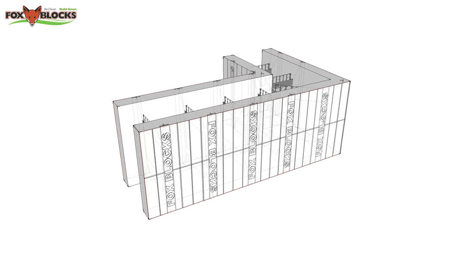 Fox Blocks ICF Corner Block 8 Inch Core | 3D Warehouse
