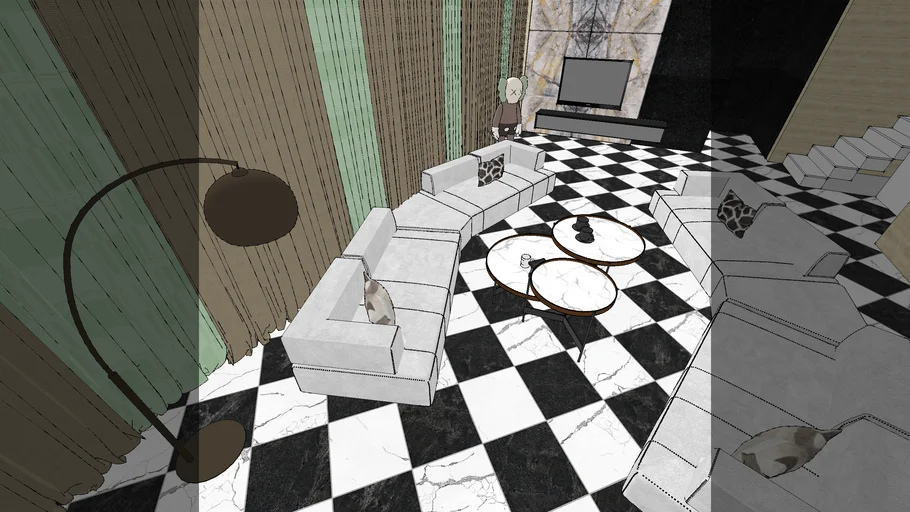 modern living hall | 3D Warehouse