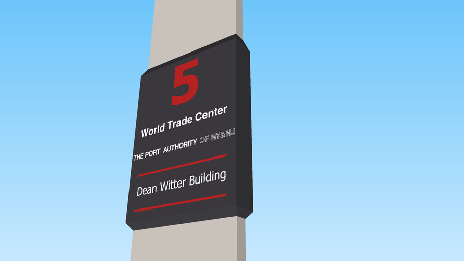 WTC 5 North East Plaza Building Old Sign on Vesey & Church Street | 3D ...
