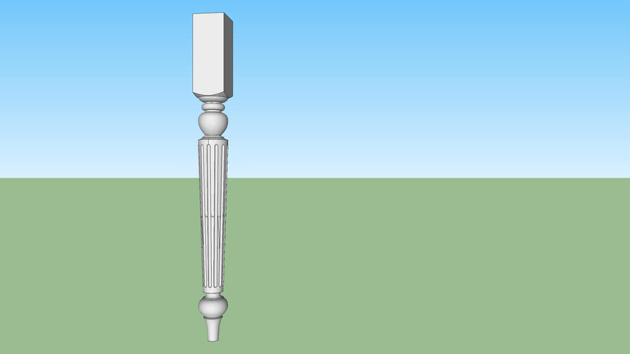 tablelegs.com Fluted Federal Legs 36' Part #40136F | 3D Warehouse