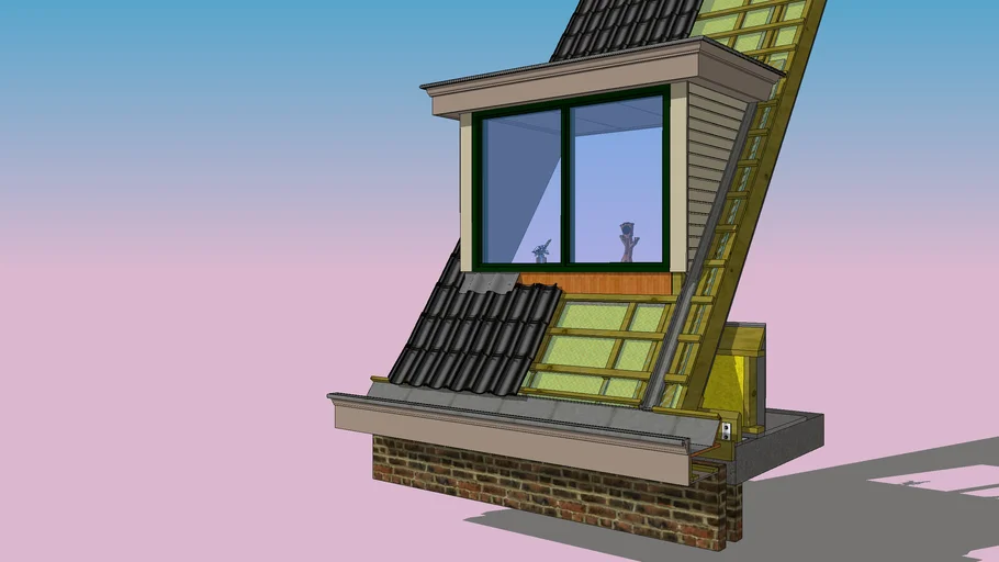 prefab. roof element with prefab. Dormer | 3D Warehouse