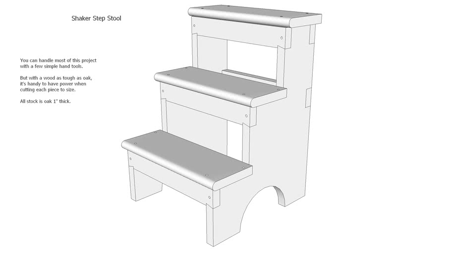 Shaker Step Stool | 3D Warehouse