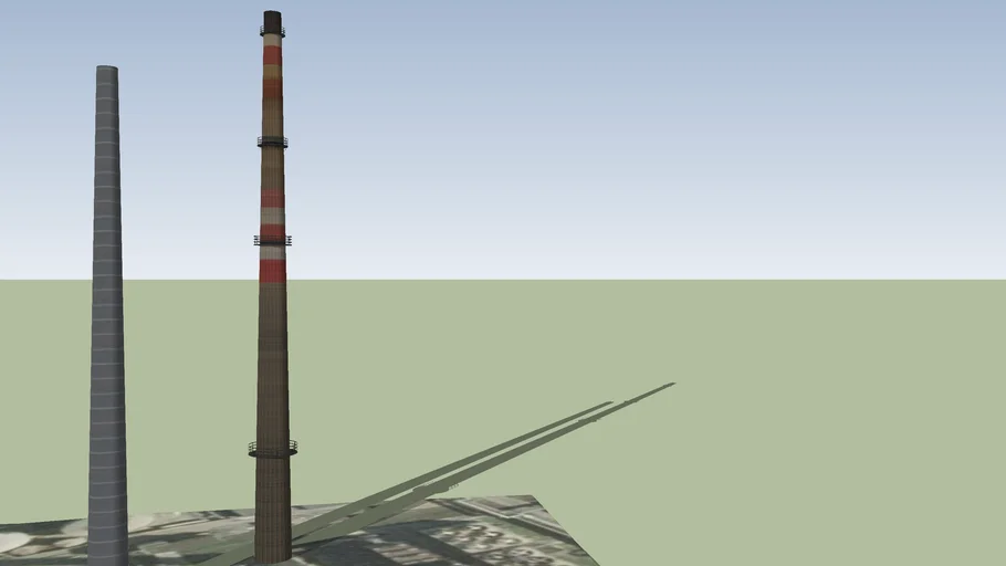 Smoke-stacks of Chemes Industrial park | 3D Warehouse
