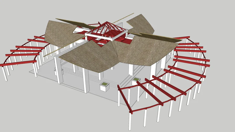 Wooden roof structure | 3D Warehouse