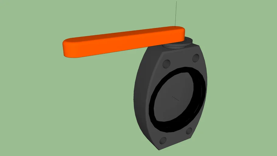 6 inch PVC-U butterfly valve | 3D Warehouse