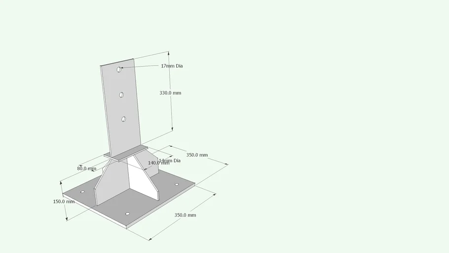 Base Plate 80 x 140 | 3D Warehouse