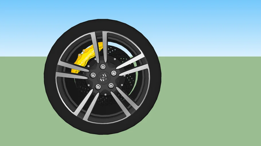 Porsche 911 (997) MKii Turbo wheel with keramic disc brake | 3D Warehouse
