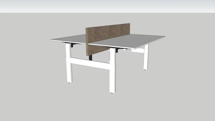 Ahrend Four_Two Duo desk 2x180x80 with screen | 3D Warehouse