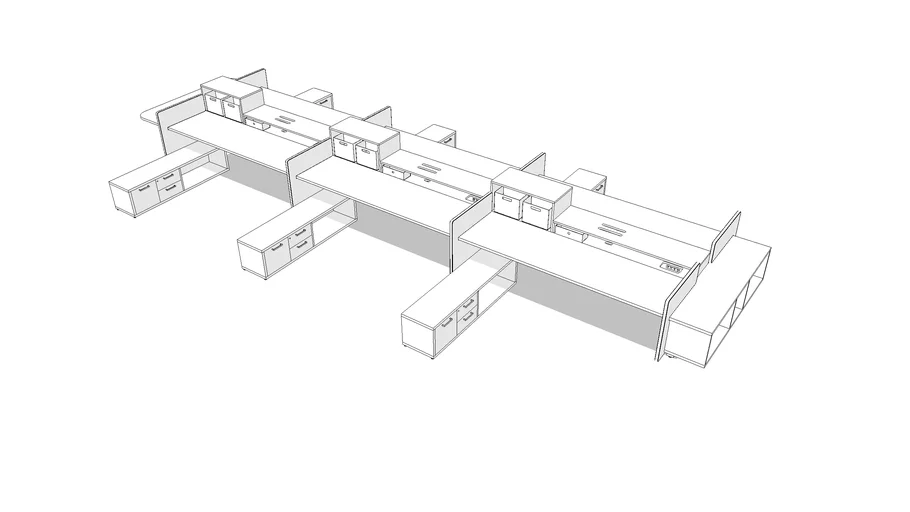 Watson Tonic 3 Segment Bench | 3D Warehouse