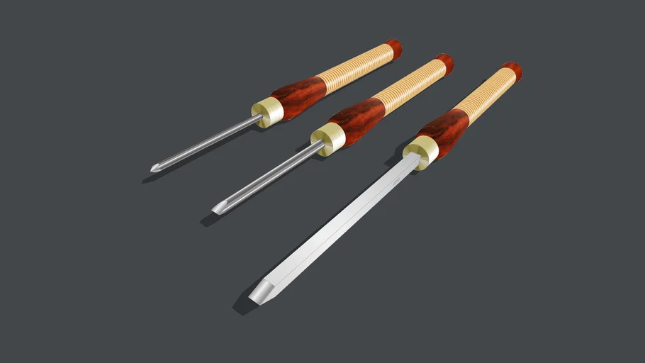 WOODTURNING SKEW CHISELS SET 02 | 3D Warehouse