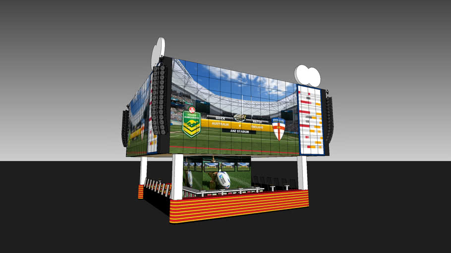 Outdoor bar with Big screens above | 3D Warehouse