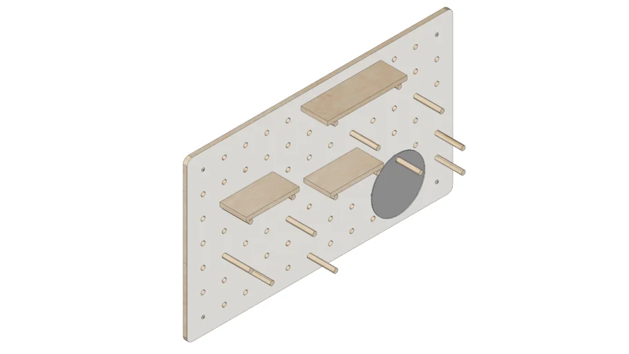 Pegboard com prateleiras | 3D Warehouse