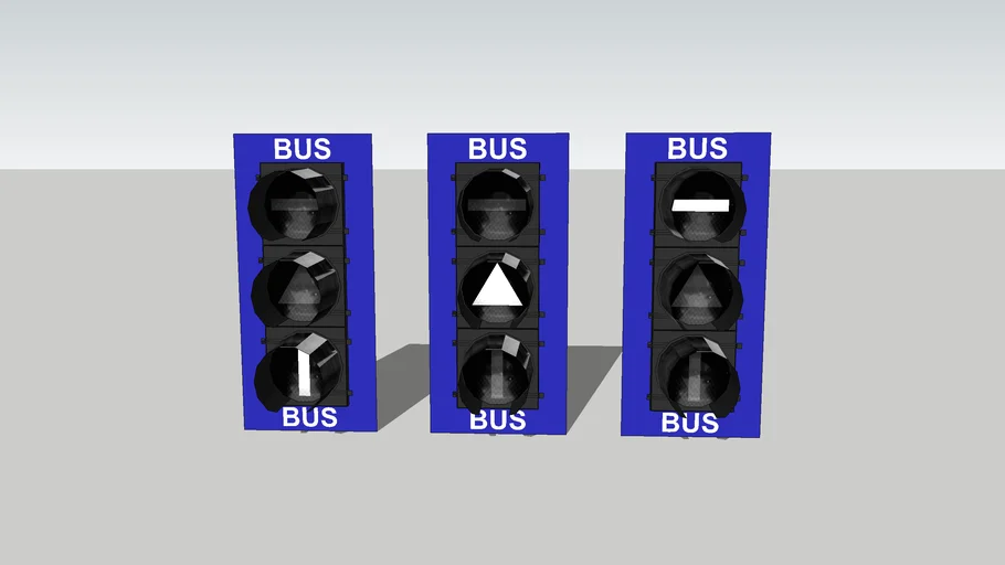 Blue-backplated Bus transit signals (Quebec) | 3D Warehouse
