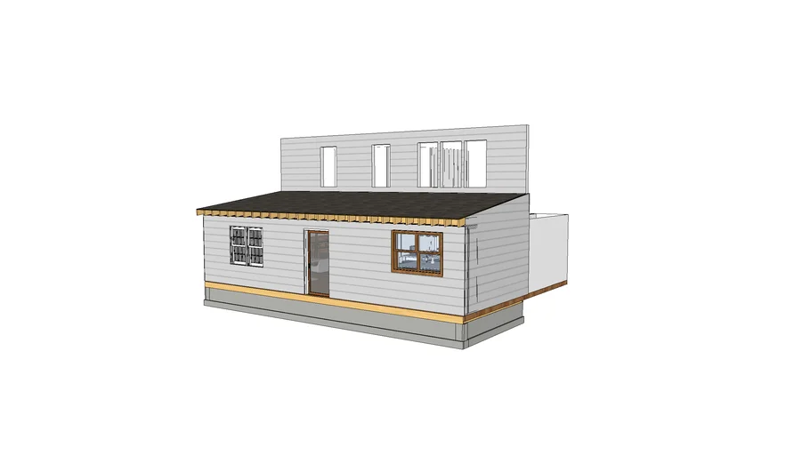 Home Rear Addition with Shed Roof - open concept | 3D Warehouse