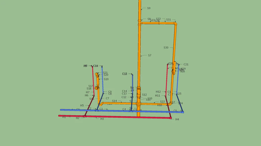 demo lab capstone pipes labeled | 3D Warehouse
