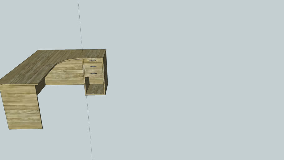 Macro Office Desk (Wood) | 3D Warehouse