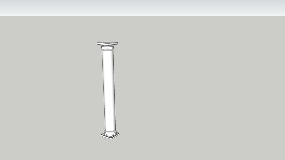 Round column/pillar with square base | 3D Warehouse