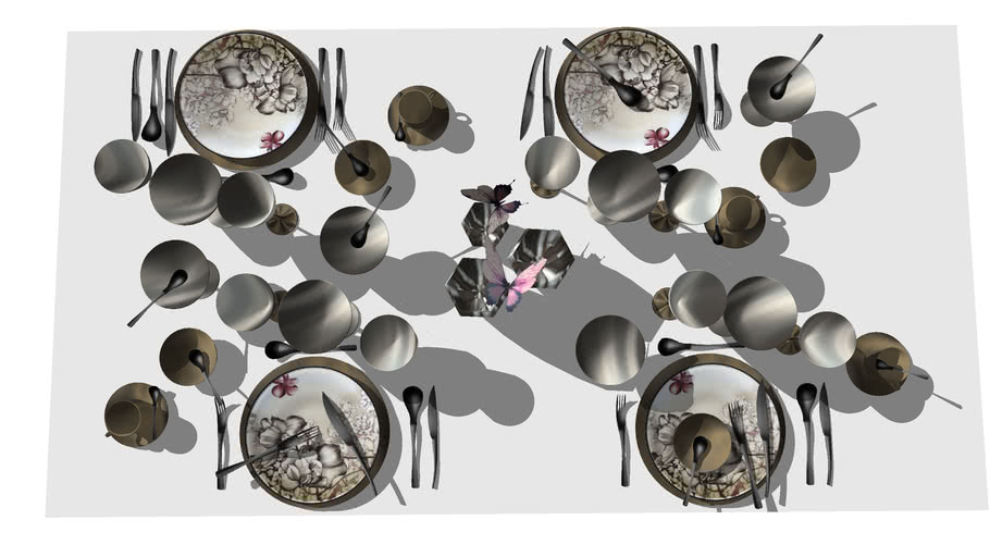 Modern Plates and Cutlery set | 3D Warehouse