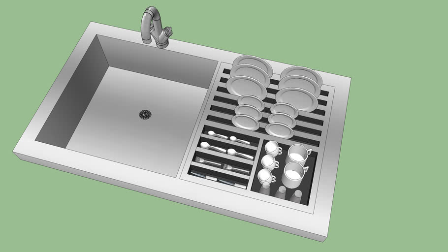 sink dish rack | 3D Warehouse