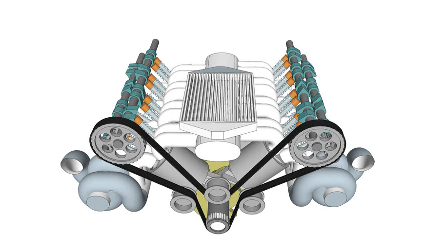 V8 engine 5000cm3 | 3D Warehouse