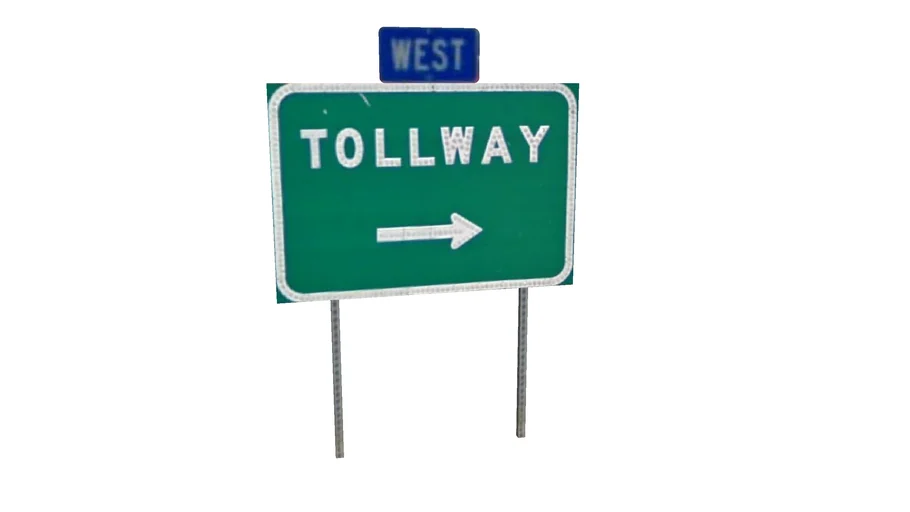 IL Tollway - Tollway Sign West Right Arrow | 3D Warehouse