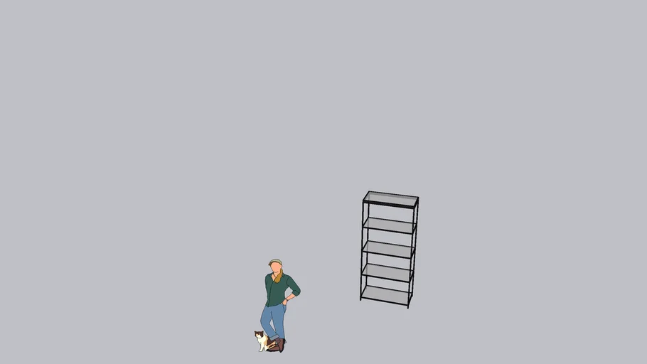 Ryandale Bookcase Antique Black Finish SKU - A4000461 | 3D Warehouse