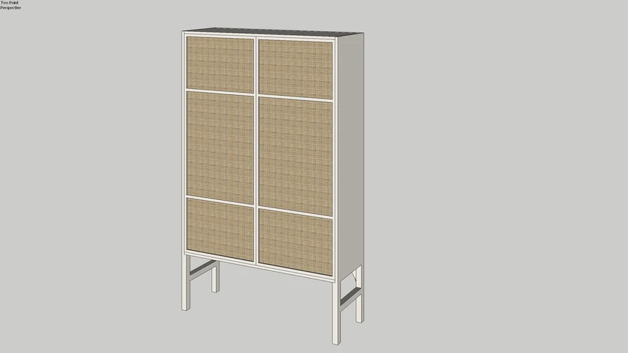 HKliving retro webbing cabinet sand with shelves | 3D Warehouse