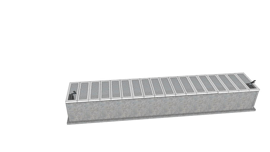 3.8m Slatted Tank 22.2m long x 2.7m deep | 3D Warehouse