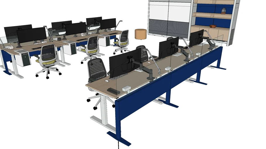 103-105 desk systems | 3D Warehouse