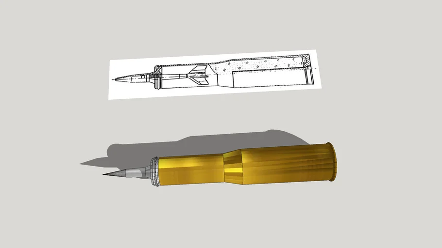 T-62 3UBM13 APFSDS 115mm | 3D Warehouse