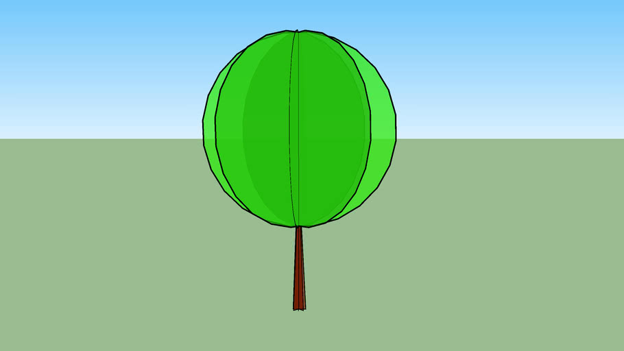 Sketchy Minimal Round Tree #3 | 3D Warehouse