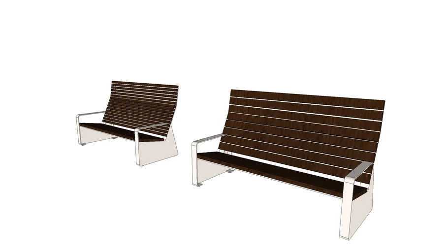 Monoline Solid Series Lounge Bench | 3D Warehouse