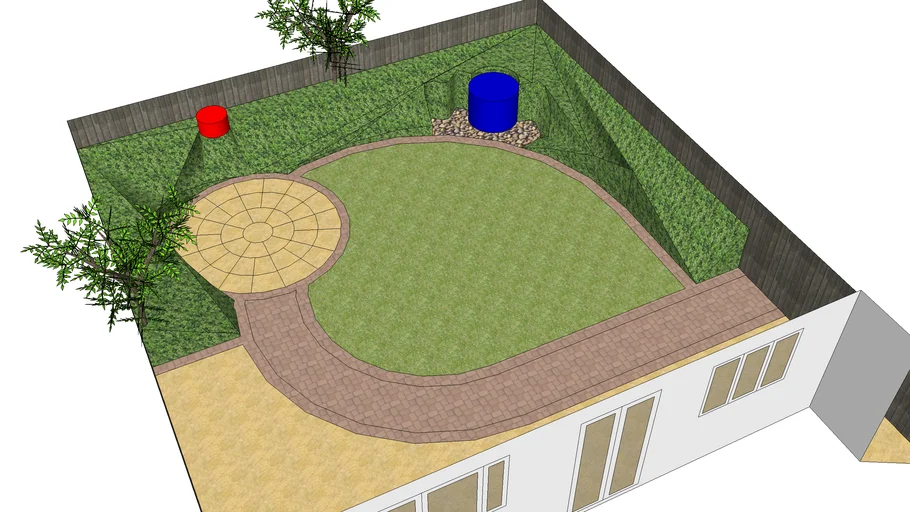 Simple rear garden design | 3D Warehouse