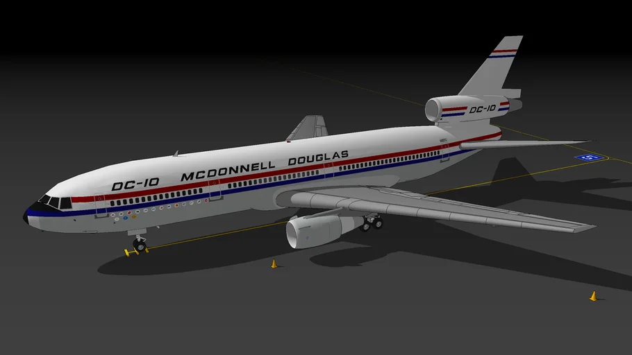 McDonnell Douglas DC-10-10 'Rollout' (1970) | 3D Warehouse