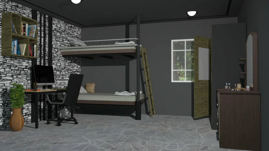 Double Bed Room style Modern Loft (FEE5) | 3D Warehouse