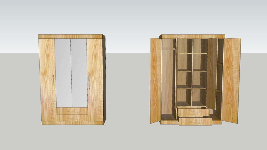 Wardrobe 4 Doors | 3D Warehouse