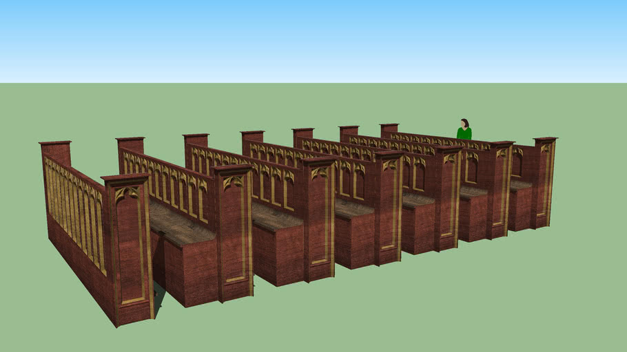 Medieval church benches | 3D Warehouse
