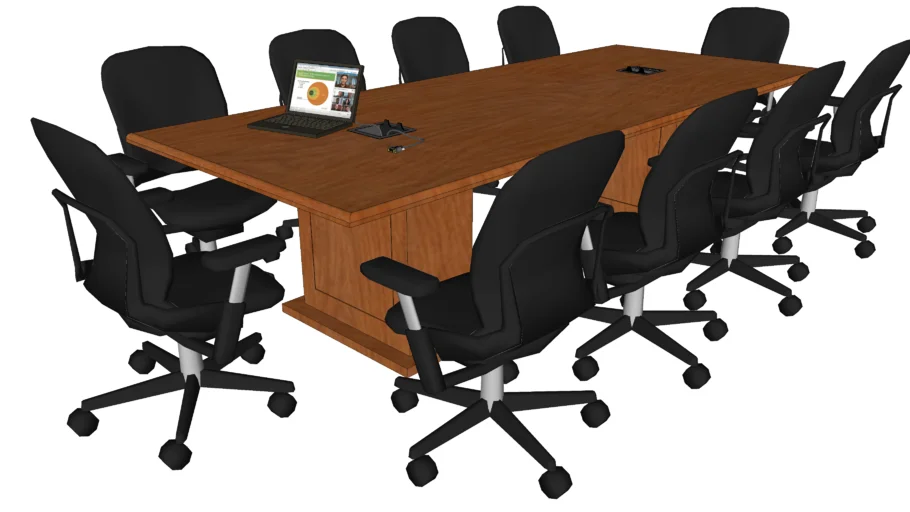 10' x 4' Rectangular Conference Table for 10 Participants | 3D Warehouse