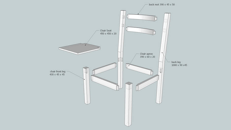 exploded dining chair | 3D Warehouse