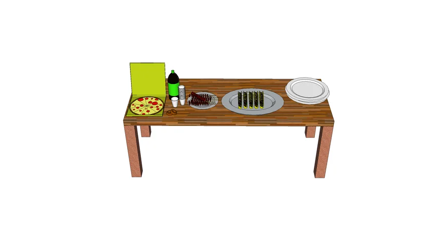 Table with Food | 3D Warehouse