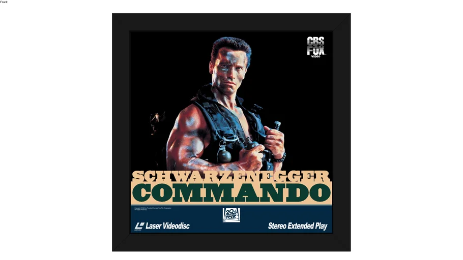 Framed Commando Pan & Scan Laserdisc Cover | 3D Warehouse