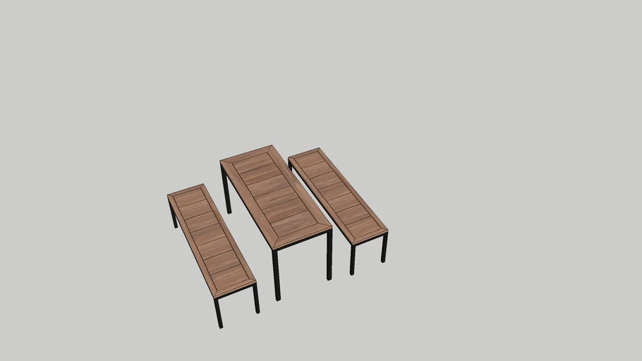 Bench + table | 3D Warehouse