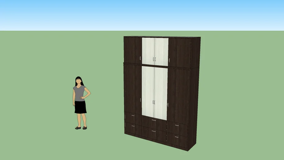 Wardrobe with Loft cabinets | 3D Warehouse