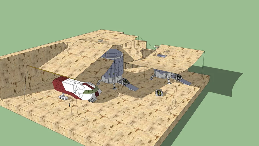 military drop ship and out post | 3D Warehouse